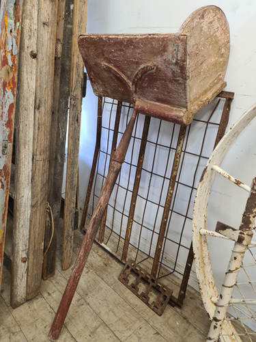 Antique bricklayers hod brick mortar carrier wooden bucket holder HAND ...