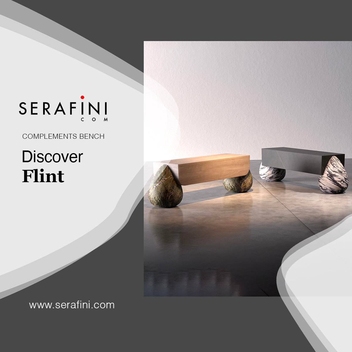 Flint Bench | Serafini - Marble Design Made in Italy
