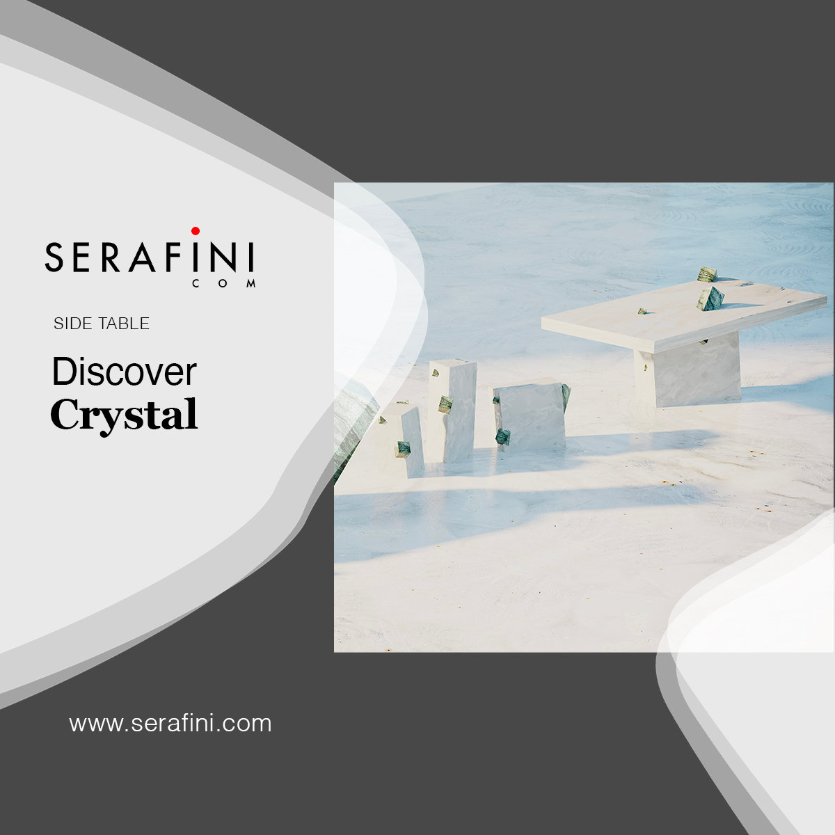 Crystal Side Table | Serafini - Marble Design Made in Italy
