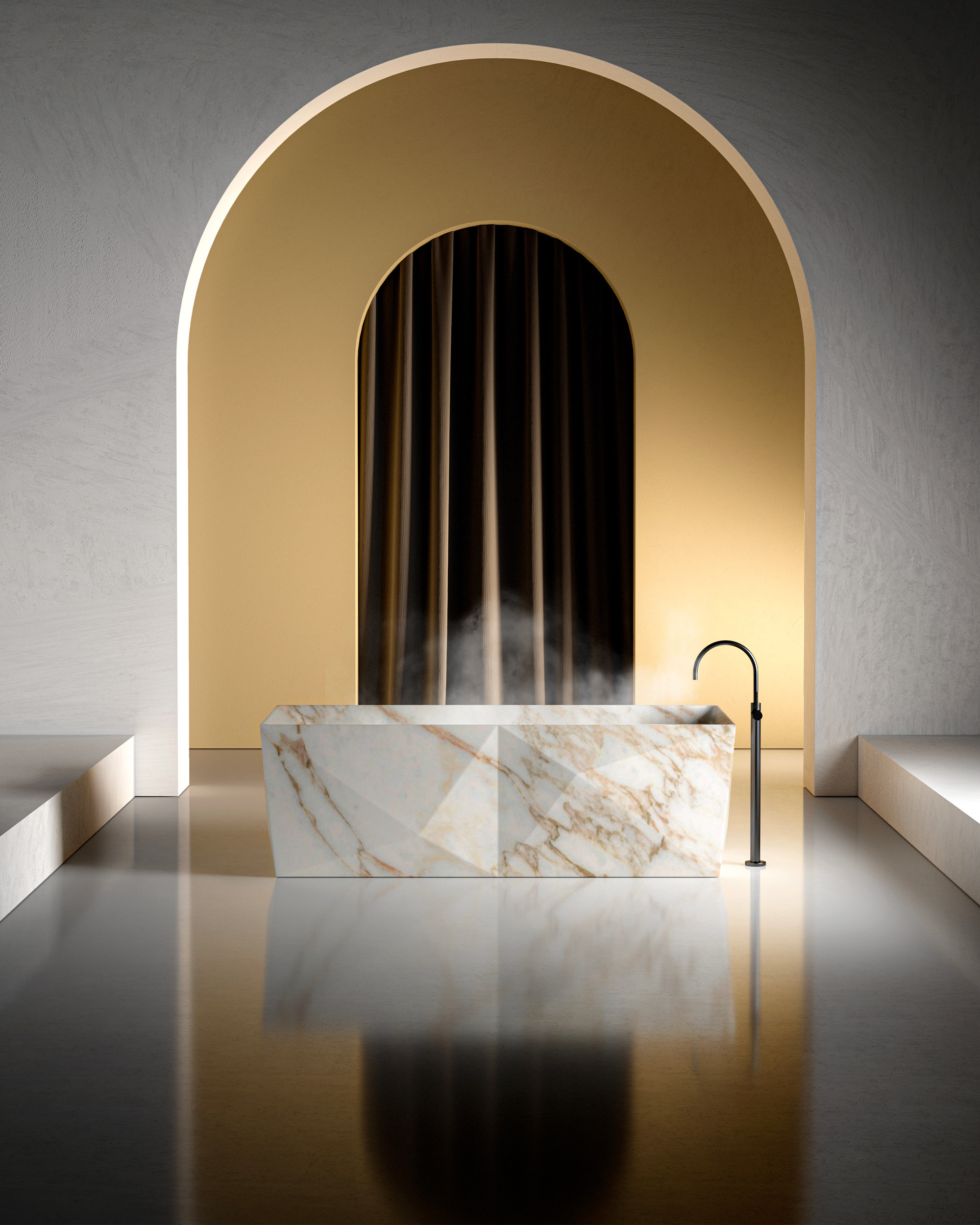 Punta bath marble bathtub | Serafini - Marble Design Made in Italy