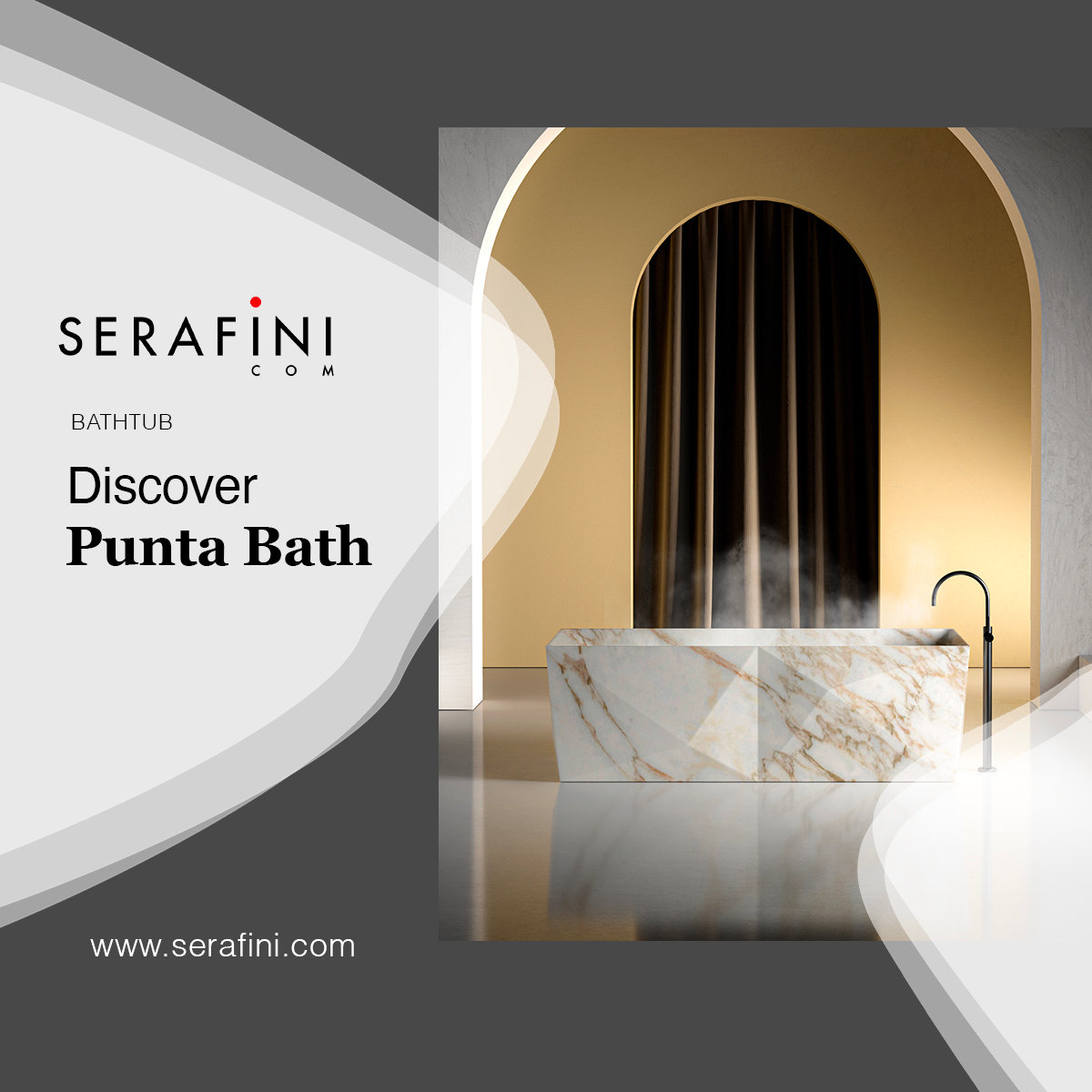 Punta - Marble Bathtub | Serafini - Marble Design Made in Italy