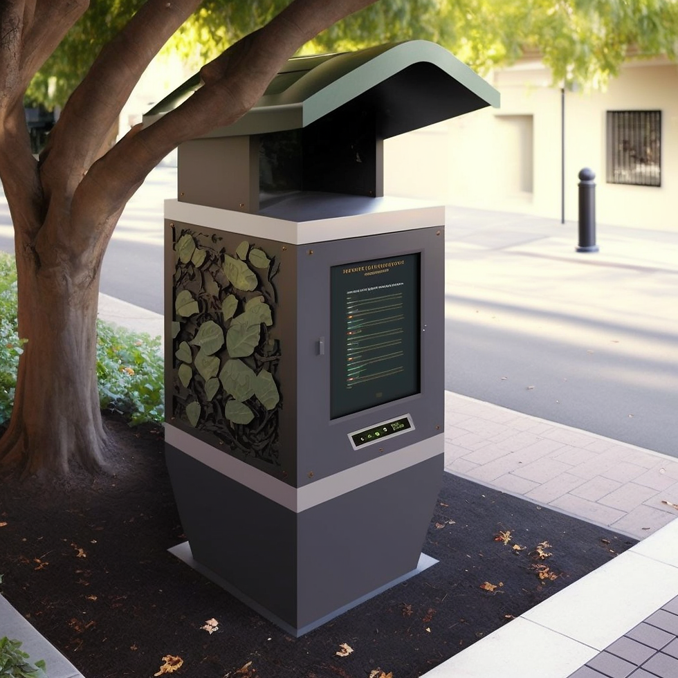 Installation of composting stations and street leaf collection systems剪定屋空