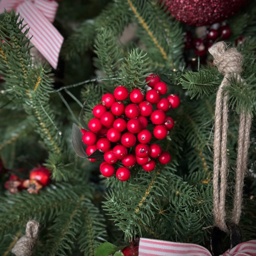 RED BERRY SPRIGS CHRISTMAS TREE DECORATION (Set of 12) | Curated Botanics