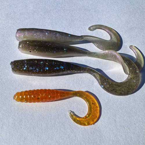 Dual Chocolate/Purple Obake - 4" Curly Tail | Sato Lure Co.