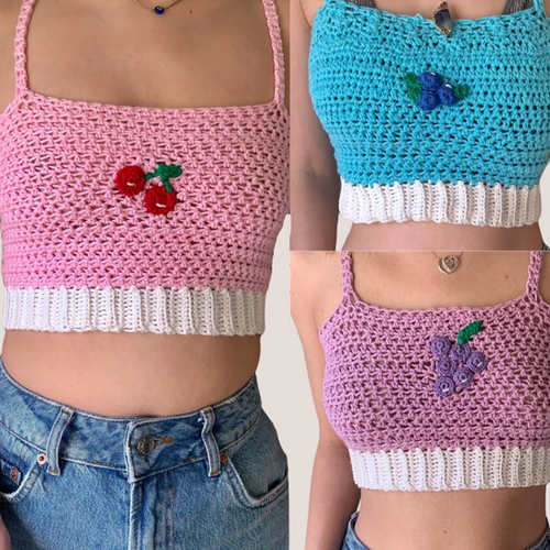 Groovy Fruity Top/ Crochet Customizable Crop Top Pattern | Joella Crafts