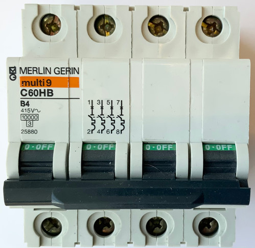 Merlin Gerin C60HB B4 MCB 4P 4A Type B 25880 | ICAP