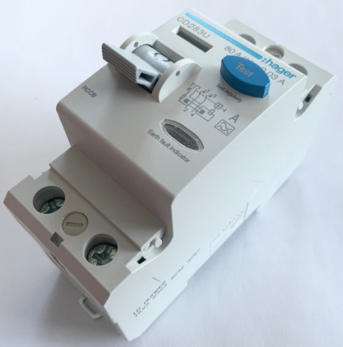 Hager CD283U RCD 2 Pole 80A 30mA Type A | ICAP