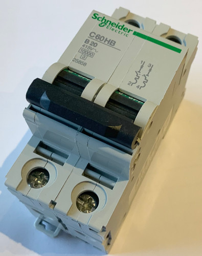 Schneider C60HB B20 MCB 2P 20A Type B 25858 C60HB220 | ICAP