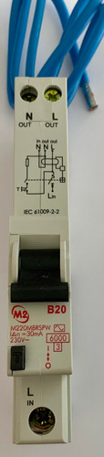 M2 B20 RCBO M220MBRSPW 20A 30mA Type B AC | ICAP