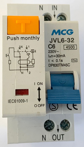 MCG C6 RCD DP630TM45C 6A 30mA Type C | ICAP