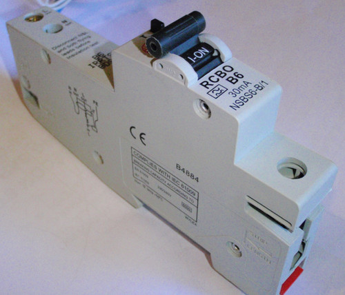 Wylex B6 RCBO NSBS6-B/1 6A Type B 6kA 30mA Single Pole RCBO | ICAP