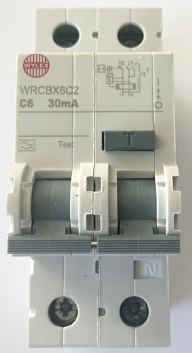 Wylex WRCBX6C2 C6 RCBO 6A Type C 1+N 30mA | ICAP
