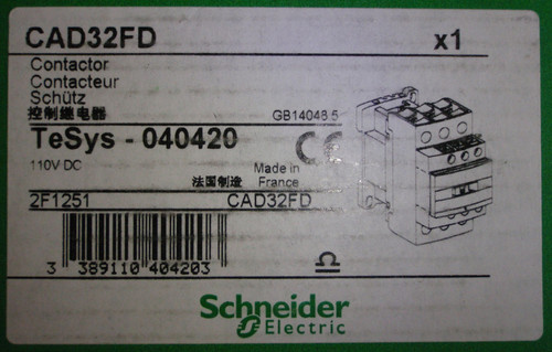 Schneider Contactor CAD32FD TeSys 110VDC Coil | ICAP