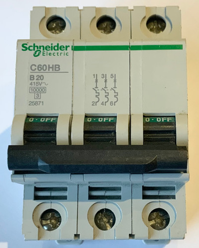 Schneider C60HB B20 MCB 3P 20A Type B 25871 | ICAP