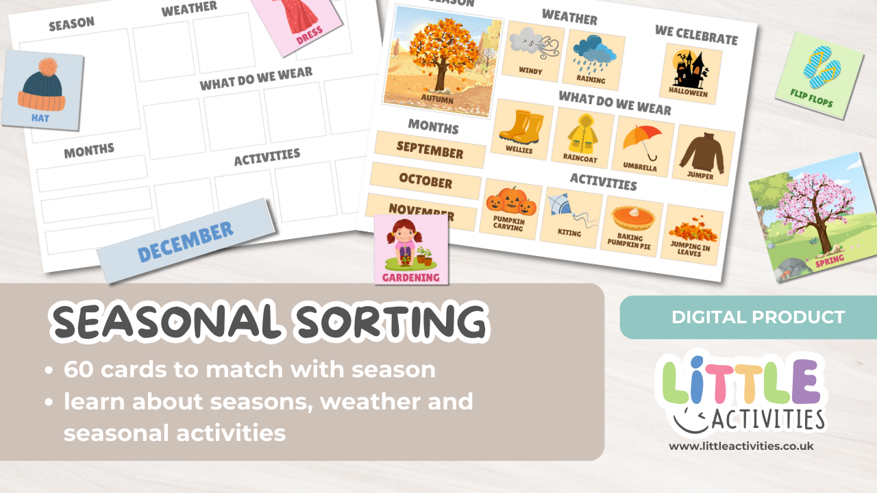 Seasonal Sorting Activity | Little Activities
