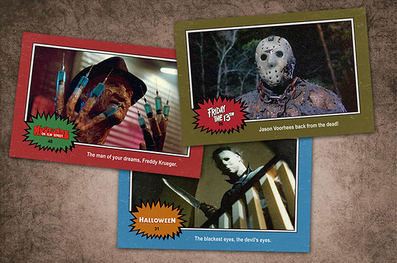 Retro Horror Trading card poster set | kreationx