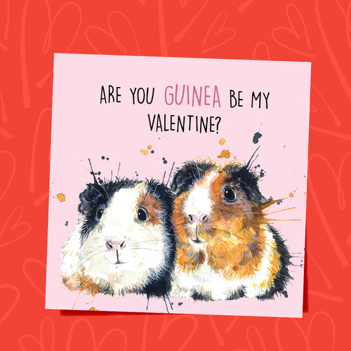 Guinea Pig Valentine's Greetings Card | Splatterworks
