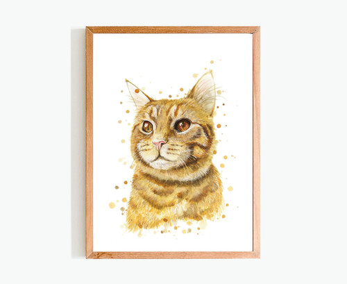 Splatter Ginger Cat Print | Splatterworks