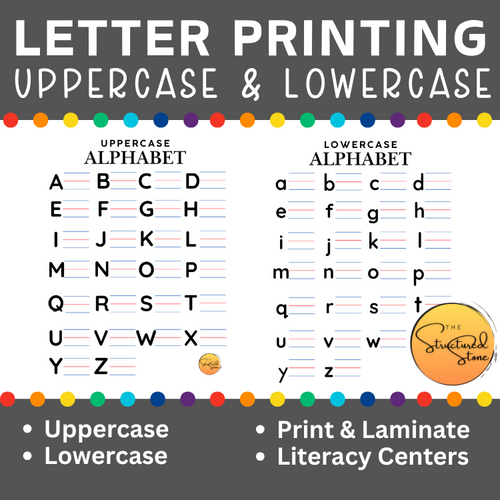 Printable Letter Printing Practice Page – Uppercase & Lowercase | The ...