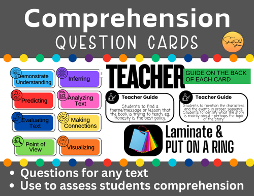 Reading Comprehension Question Cards for Teachers | The Structured Stone