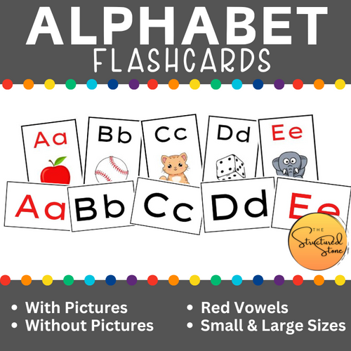 Uppercase & Lowercase Alphabet Flashcards |Small & Large | With ...