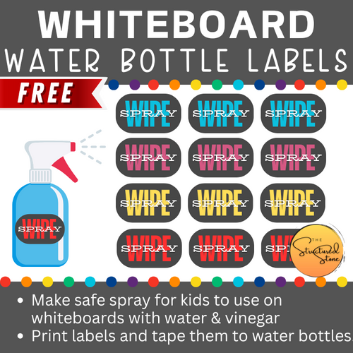Printable Spray Bottle Labels for Classroom Whiteboard Cleaning-FREE ...