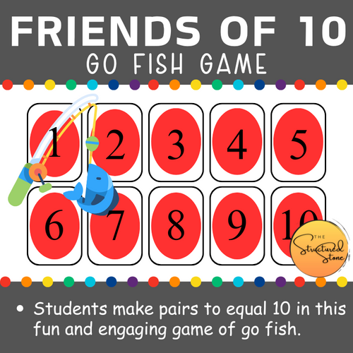 FREE Make 10 Go Fish – Math Card Game for Building Addition and ...