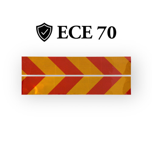 ECE 70 Conspicuity Rear Vehicle Markings Set - 135*800mm - Chevron ...