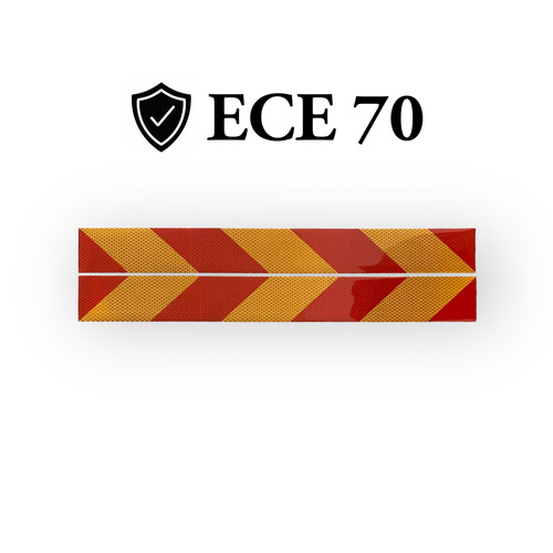 ECE 70 Conspicuity Rear Vehicle Markings Set - 100*800mm - Chevron ...