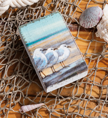 Mini Seagull Block Sign | Sassy Scallop Design