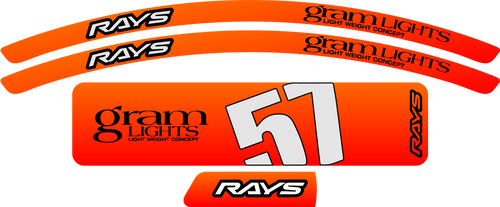 Gram Lights 57DR/57CR Spoke Sticker | Sunset Orange (4 PCS) | Overnight ...