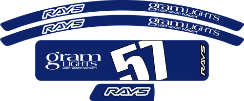 Gram Lights 57DR/57CR Spoke Sticker | Mag Blue/White (4 PCS ...
