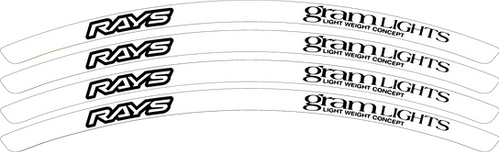 Gram Lights 57DR/CR Rim Stickers 17"+ | White w/Black (4 PCS ...