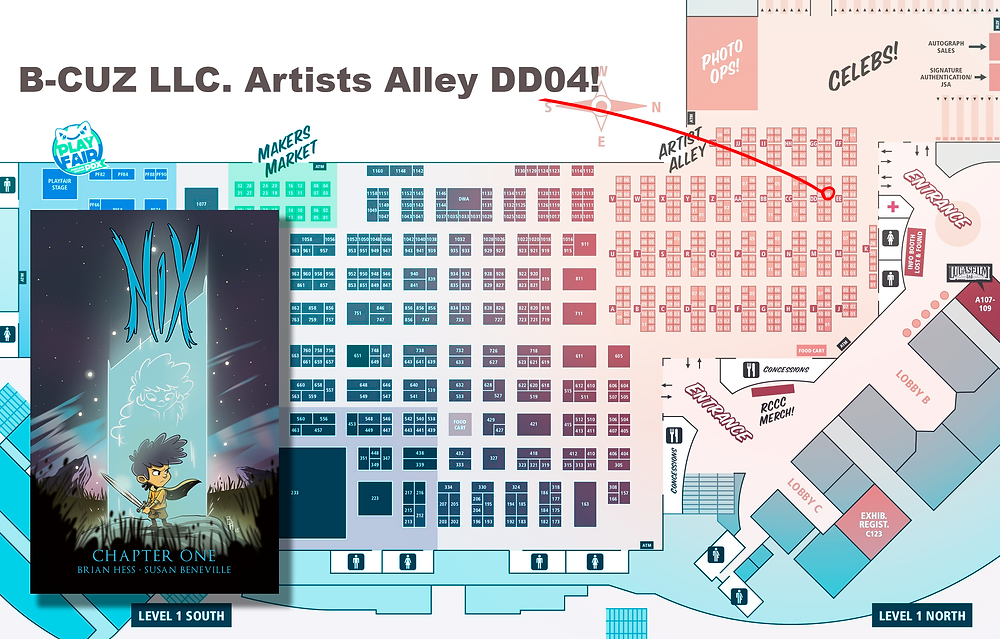 Rose City Comic Con 2018 table placement.
