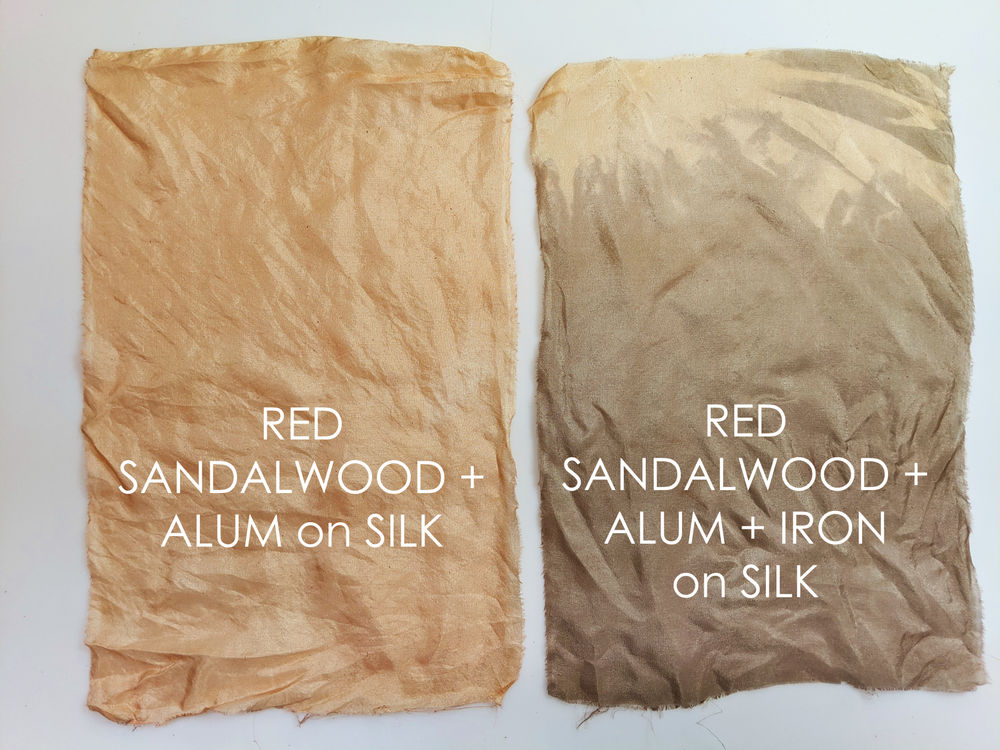 Red Sandalwood ~ Natural Dye Results