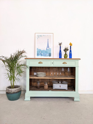 Buffet vintage vert d'eau | Les Belles Vies