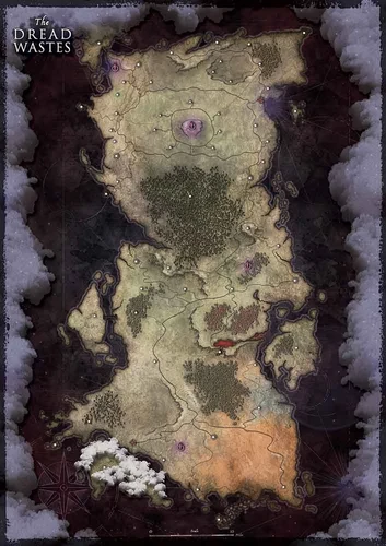 ADD-ON: Map of the Dread Wastes - Print and PDF | BlackVault