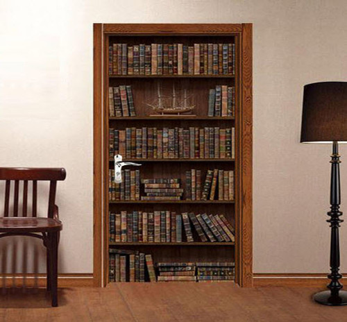 Book Shelves - 3D Door Mural | murals