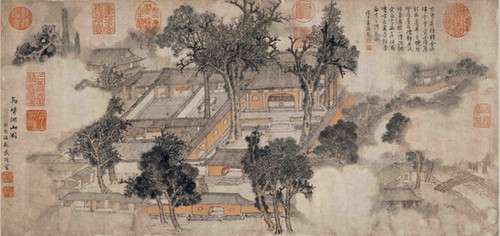 Temple of Sage Monk Ma Qi Amid Mist and Rain: Ming Landscape Painting ...