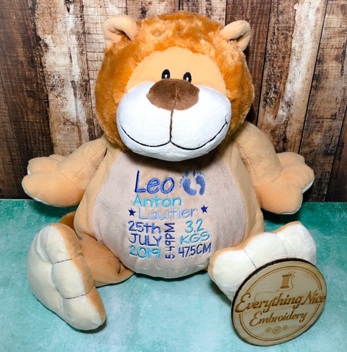 Personalised Rory Lion | Everything Nice Embroidery
