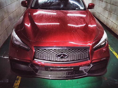 Infiniti Q50 GLOSS BLACK EAU ROUGE STYLE FRONT BUMPER MESH GRILLE FOR ...