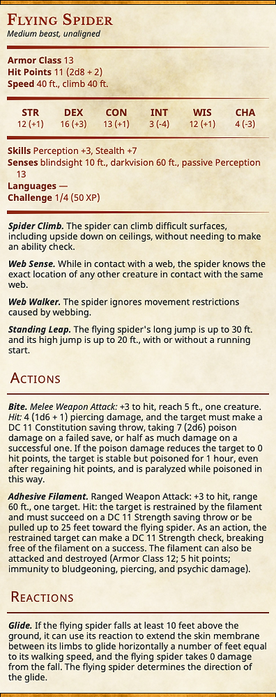 8-Legged Nightmares: Create Flying Spiders & 8 Clever Ways to Use Them in 5e