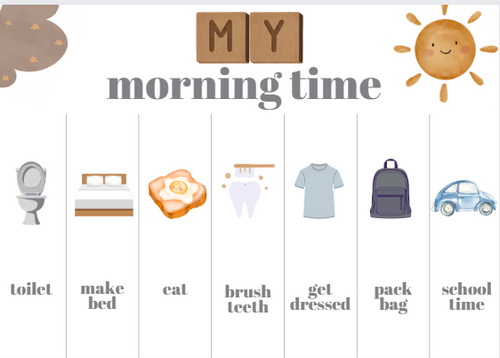 Morning time routine printable | Writing the Future