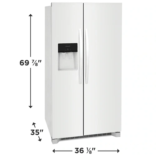 Frigidaire® FRSS2623AW 26 cu ft 36" Standard-Depth Side-by-Side ...