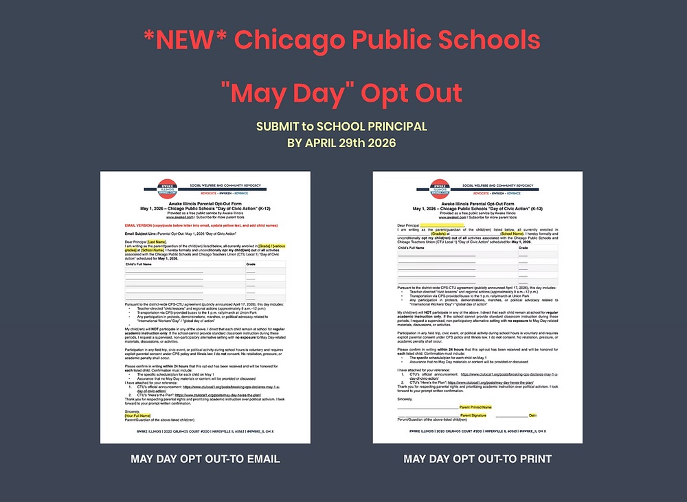 New Chicago Public Schools "May Day" Opt Out Forms