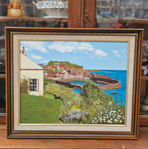 Framed Painting: ‘A Scottish Harbour’ Signed By Clay Alfred C. 1982 ...