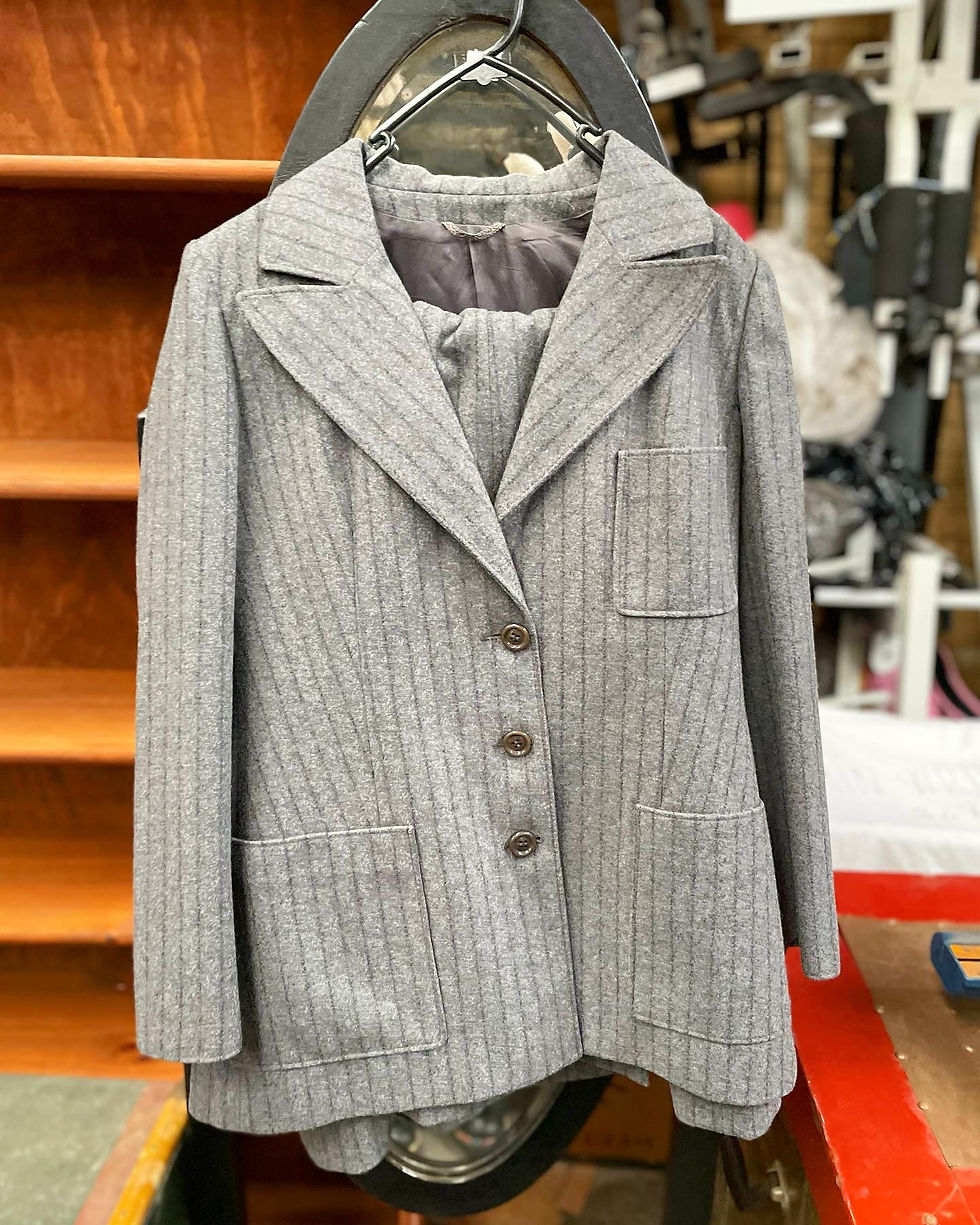 Women’s Grey Pin Stripe Suit (Jacket and Skirt) | Mysite