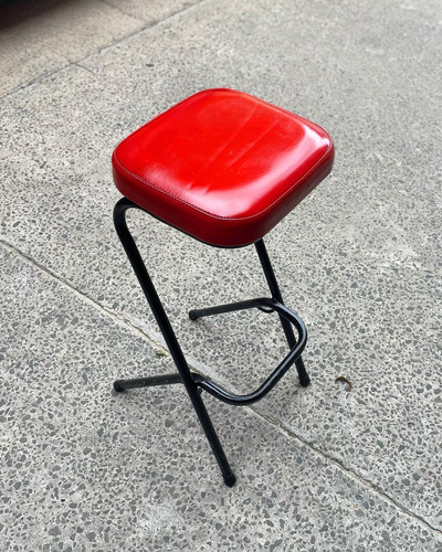 Iconic Retro C.1960s Red Vinyl Bar Stool | Mysite