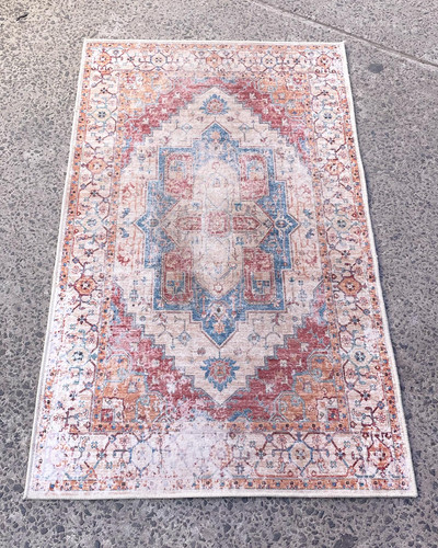 Small Rectangular Machine-Made Fab Habitat 100% Polyester Floor Rug ...