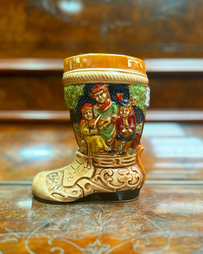 Decorative Vintage Japanese Glazed Ceramic Boot Jug/Statue | Mysite